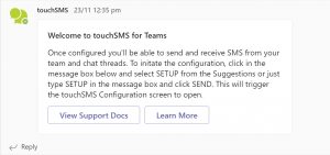 Microsoft Teams – Support | touchSMS
