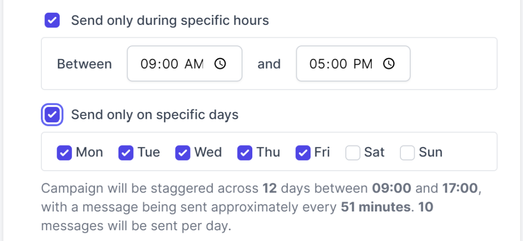 Campaign Delivery Tools – Schedule & Stagger Campaign – Support | touchSMS