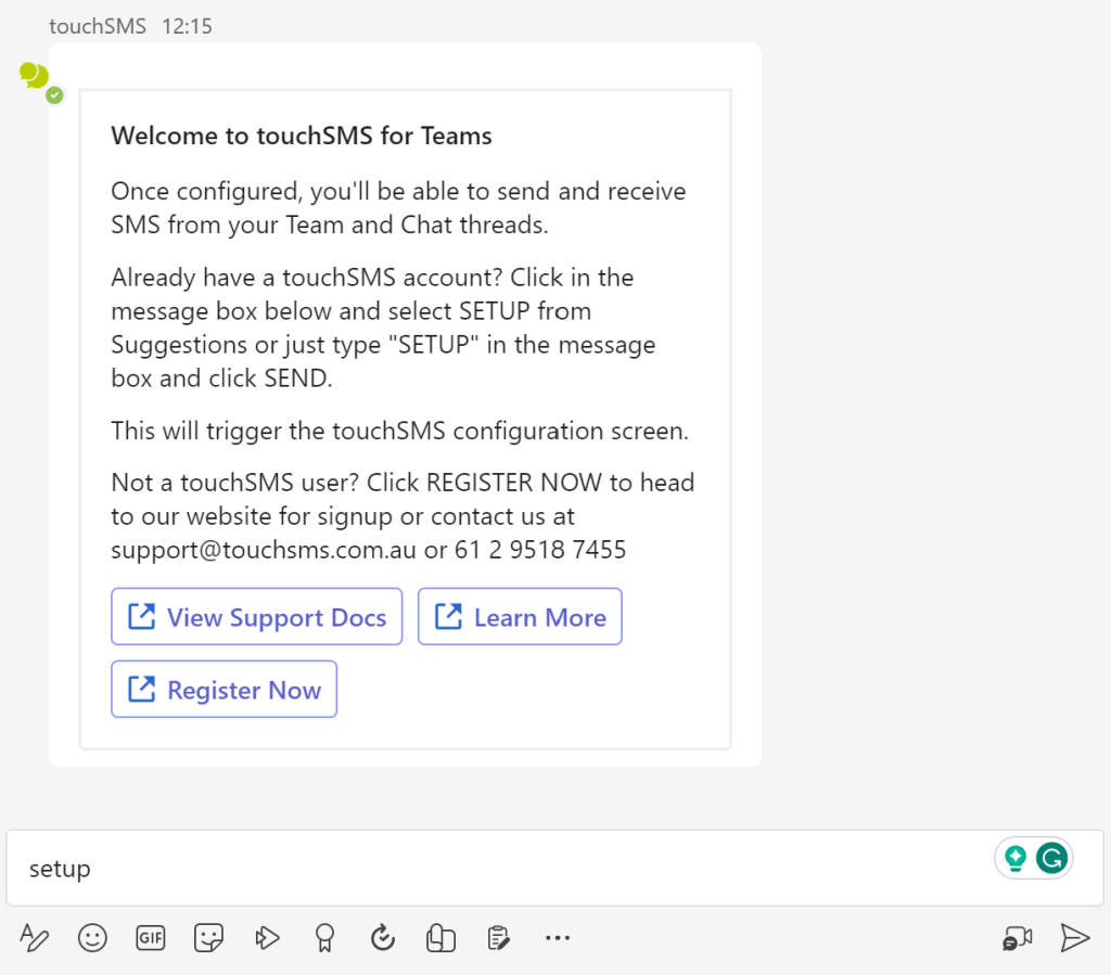 Microsoft Teams – Support | touchSMS